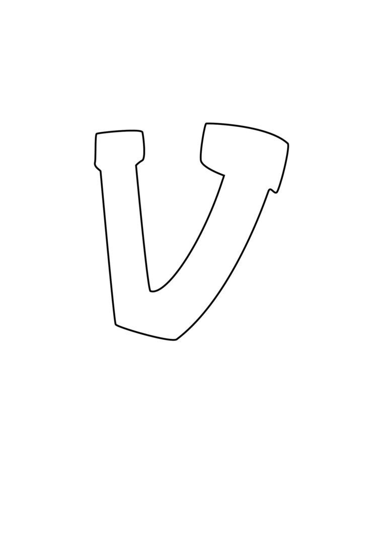 Printable Bubble Letters: Fancy Bubble Letter V