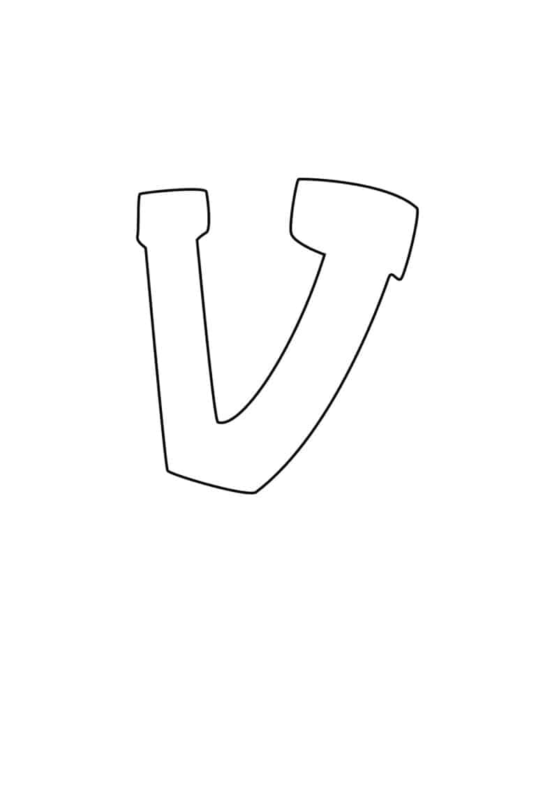 Printable Bubble Letters: Fancy Bubble Letter V