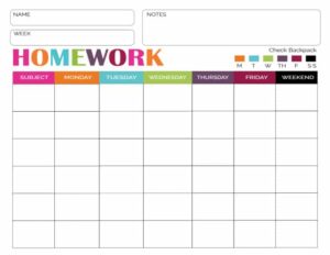 Free Printable Homework Planner