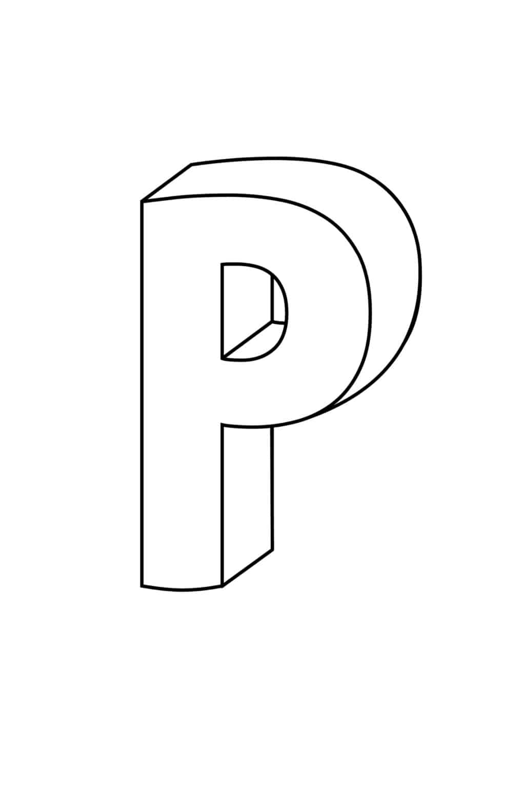 Free Printable Bubble Letter Stencils: Bubble Letter P