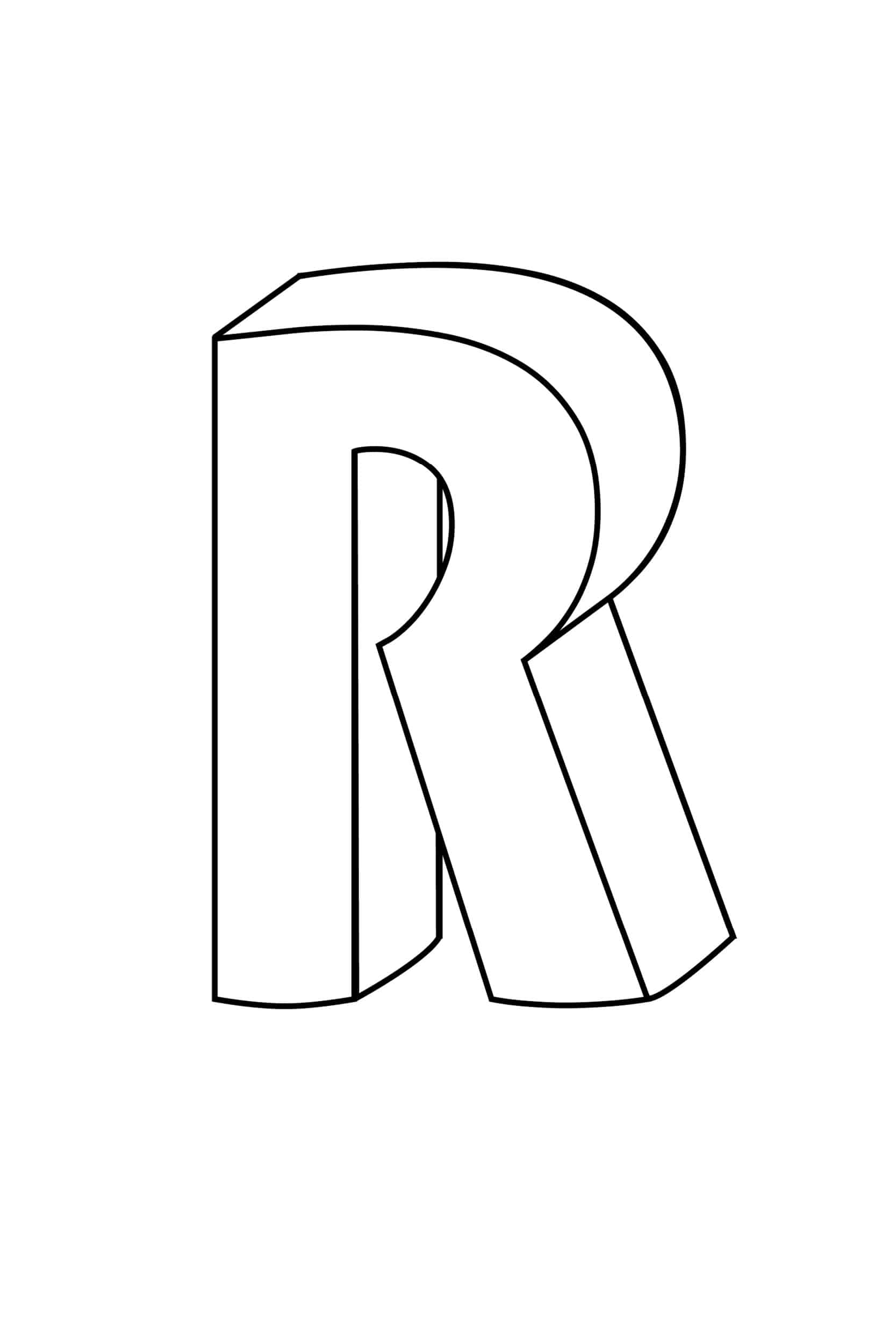 Printable Cute Bubble Letter R