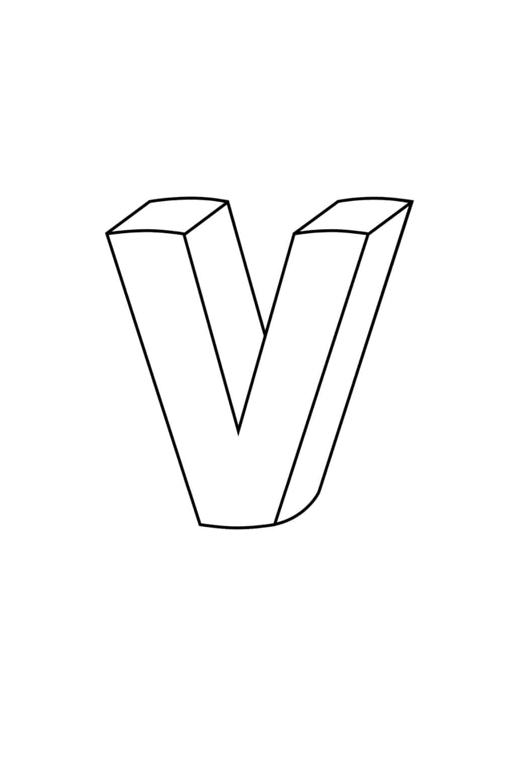 Printable Bubble Letters: Fancy Bubble Letter V