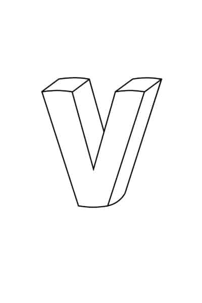 Printable Bubble Letters: Fancy Bubble Letter V