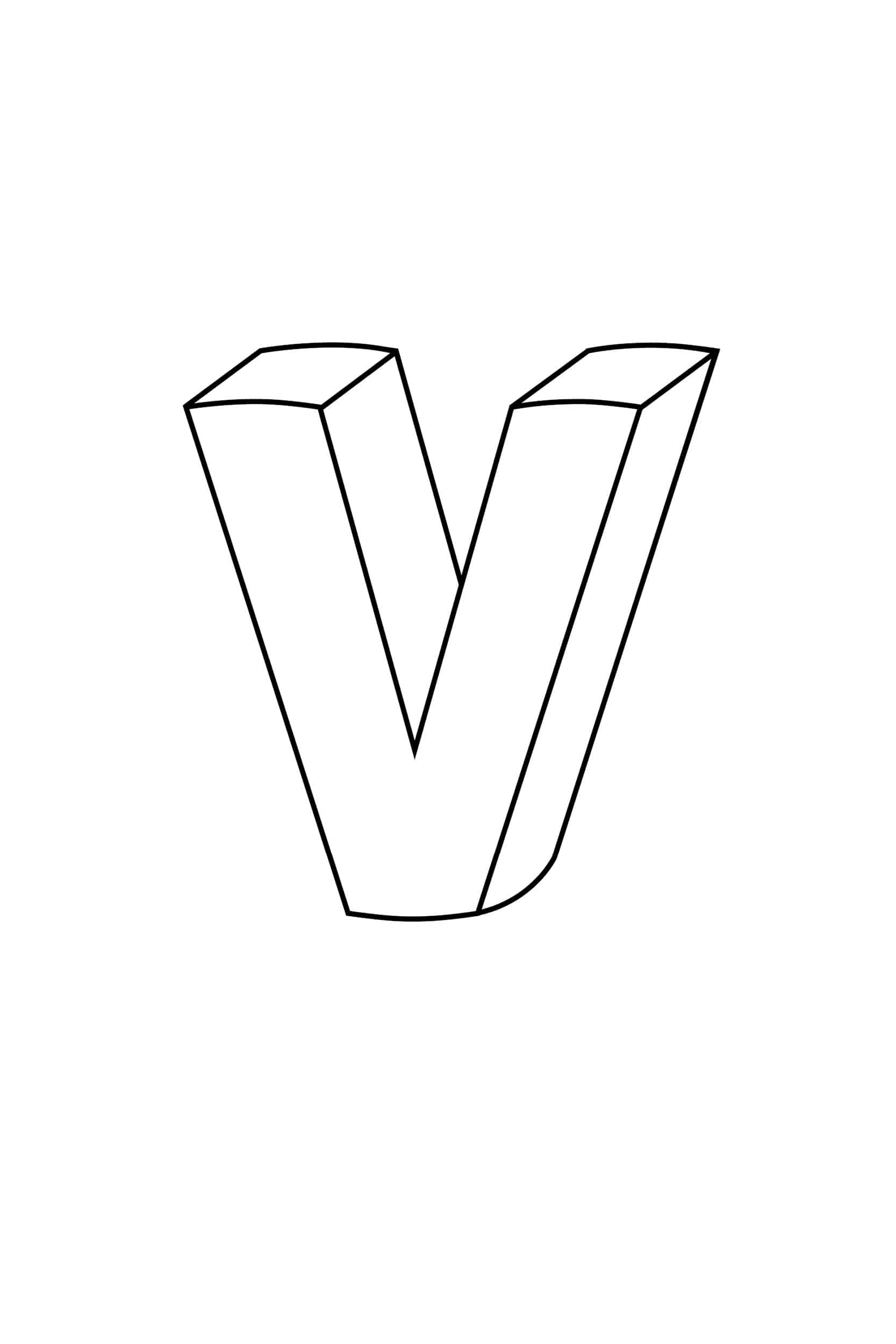 Printable Bubble Letters: Fancy Bubble Letter V