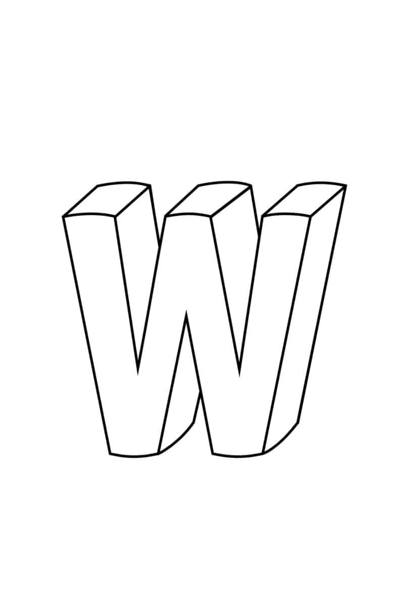 Free Printable Bubble Letter W