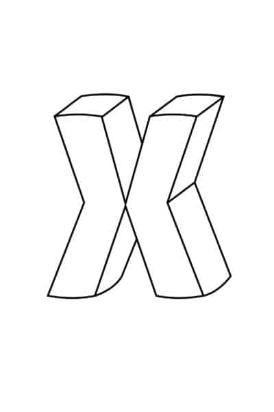 Free Printable Bubble Letter X