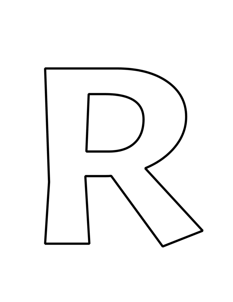 Printable Cute Bubble Letter R