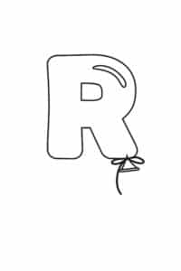 Printable Cute Bubble Letter R