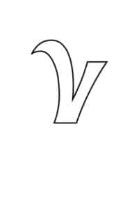 Printable Cute Bubble Letter V