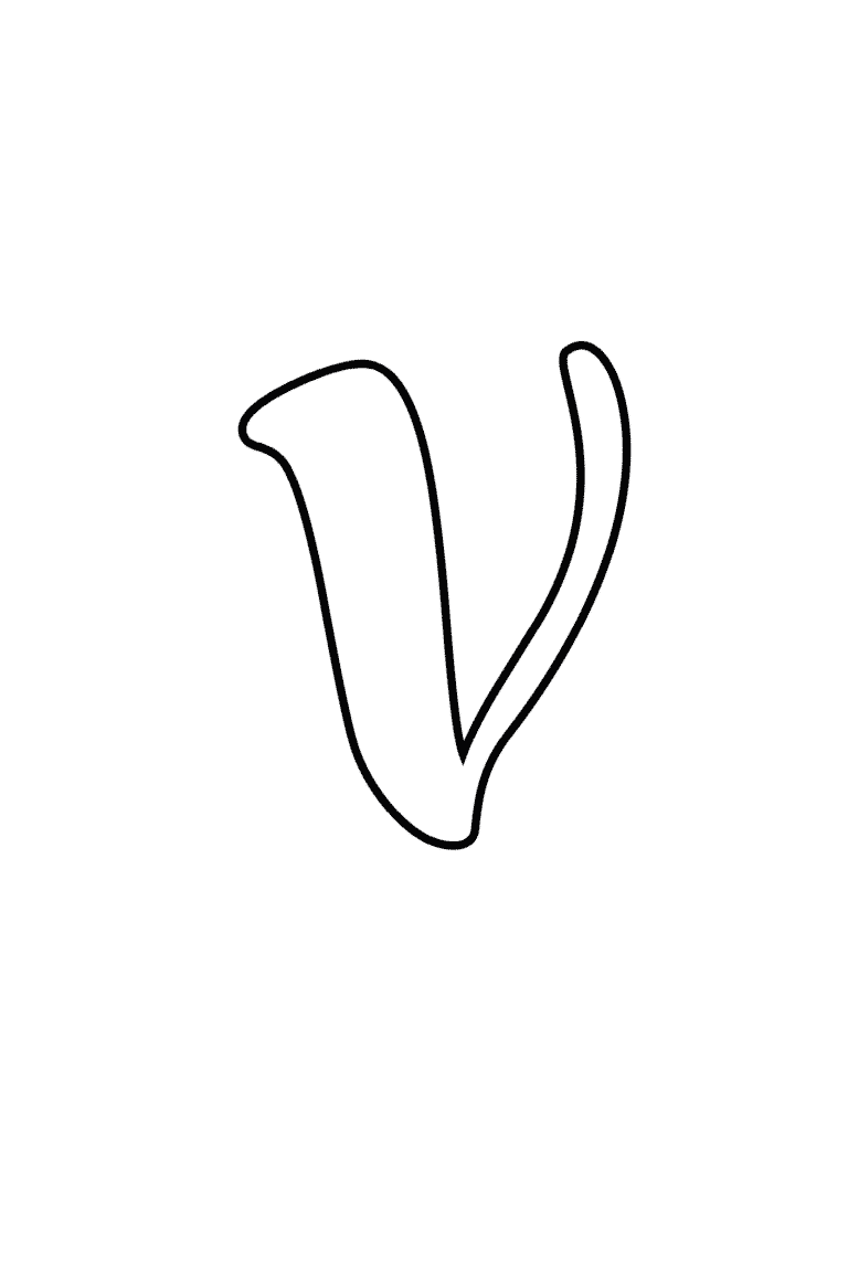 Printable Bubble Letters: Fancy Bubble Letter V