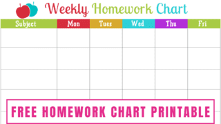 Free Homework Chart Printable - Freebie Finding Mom
