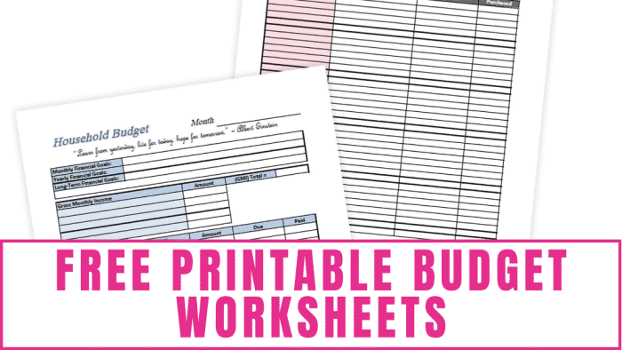 Free Printable Budget Worksheets Freebie FInding Mom