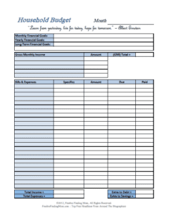 Free Household Budget Worksheet PDF Printable – Freebie Finding Mom