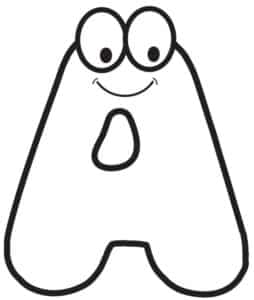 Free Printable Cartoon Letters: Cartoon Letter A