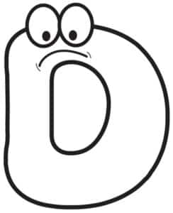 Free Printable Cartoon Letters: Cartoon Letter D