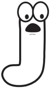 Free Printable Cartoon Letters: Cartoon Letter J