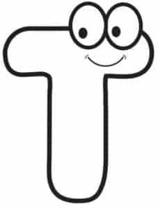 Free Printable Cartoon Letters: Cartoon Letter T