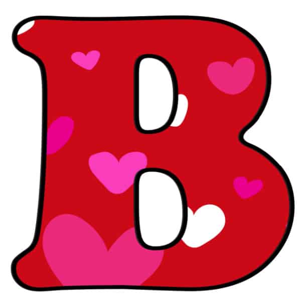 Free Printable Colorful Bubble Letters Valentine Bubble Letter B 