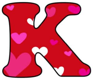 Free Printable Bubble Letters: Colorful Valentine Bubble Letter K