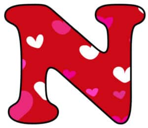 Free Printable Bubble Letters: Colorful Valentine Bubble Letter N