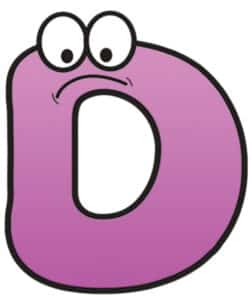 Free Printable Alphabet Letters: Colorful Cartoon Letter D