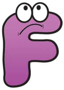 Free Printable Alphabet Letters: Colorful Cartoon Letter F