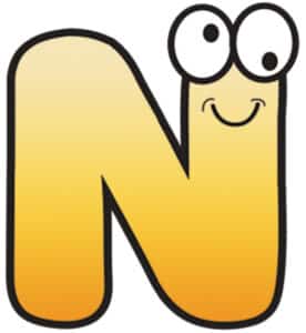Free Printable Alphabet Letters: Colorful Cartoon Letter N