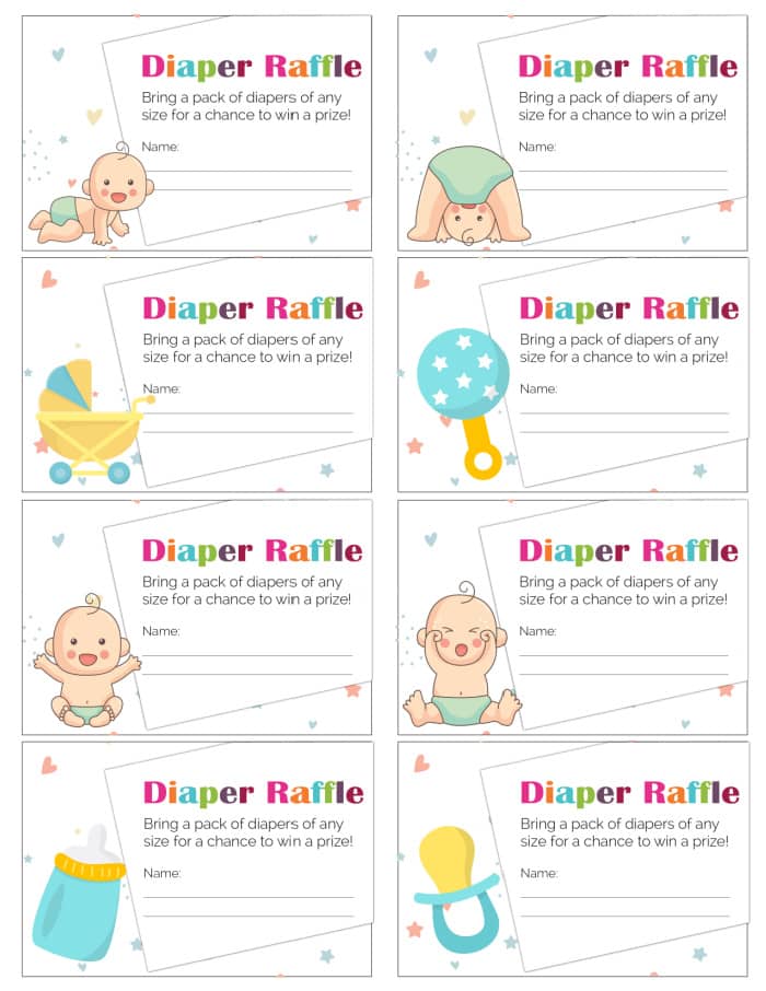 Free Printable Diaper Raffle Ticket Template Download