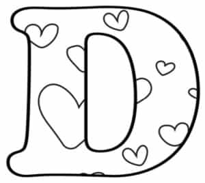 Free Printable Bubble Letters: Valentine Bubble Letter D