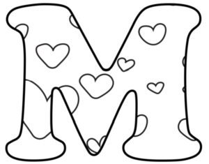 Free Printable Bubble Letters: Valentine Bubble Letter M