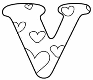 Free Printable Bubble Letters: Valentine Bubble Letter V