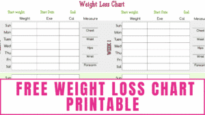 Free Weight Loss Chart Printable - Freebie Finding Mom