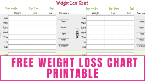 Free Weight Loss Chart Printable - Freebie Finding Mom