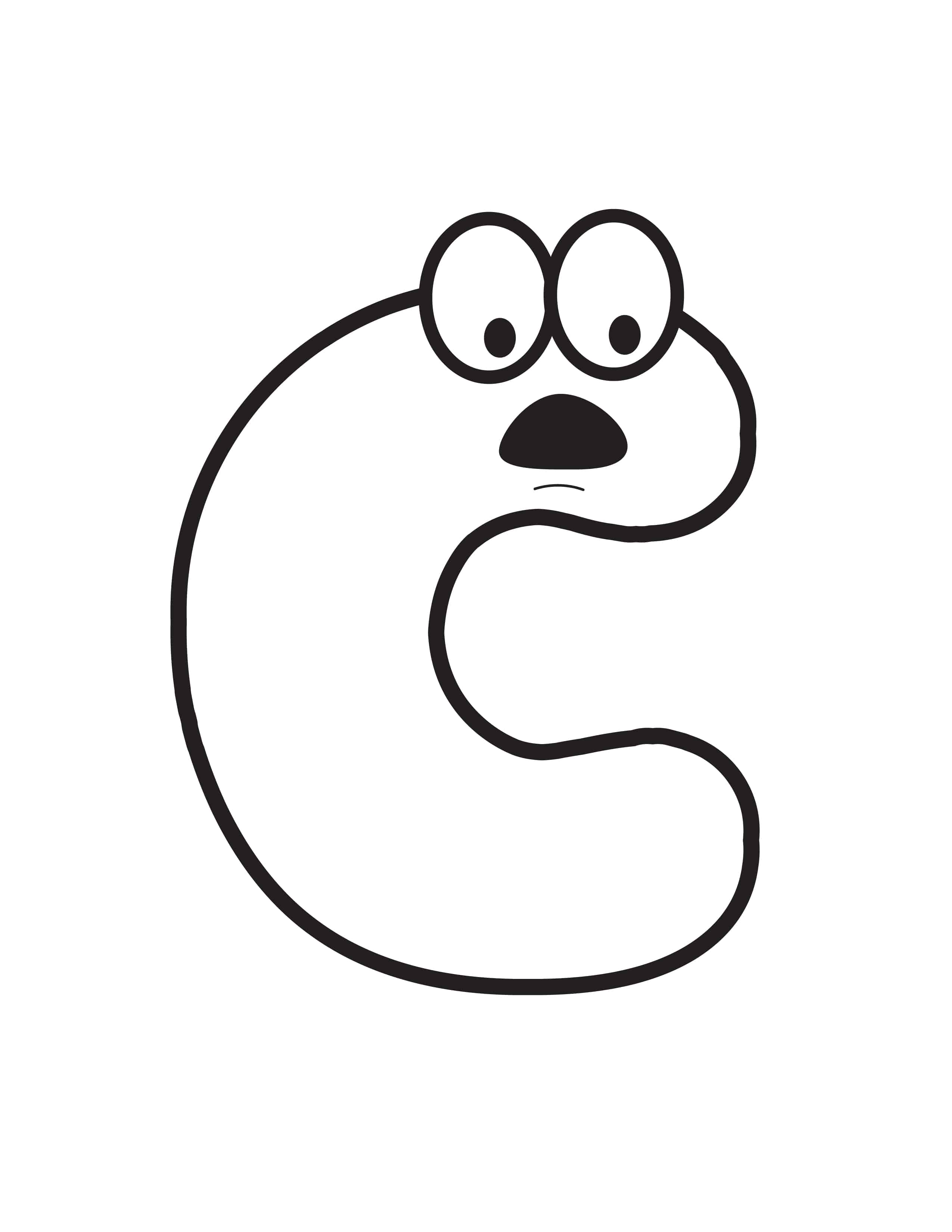 Free Printable Cartoon Letters: Cartoon Letter C