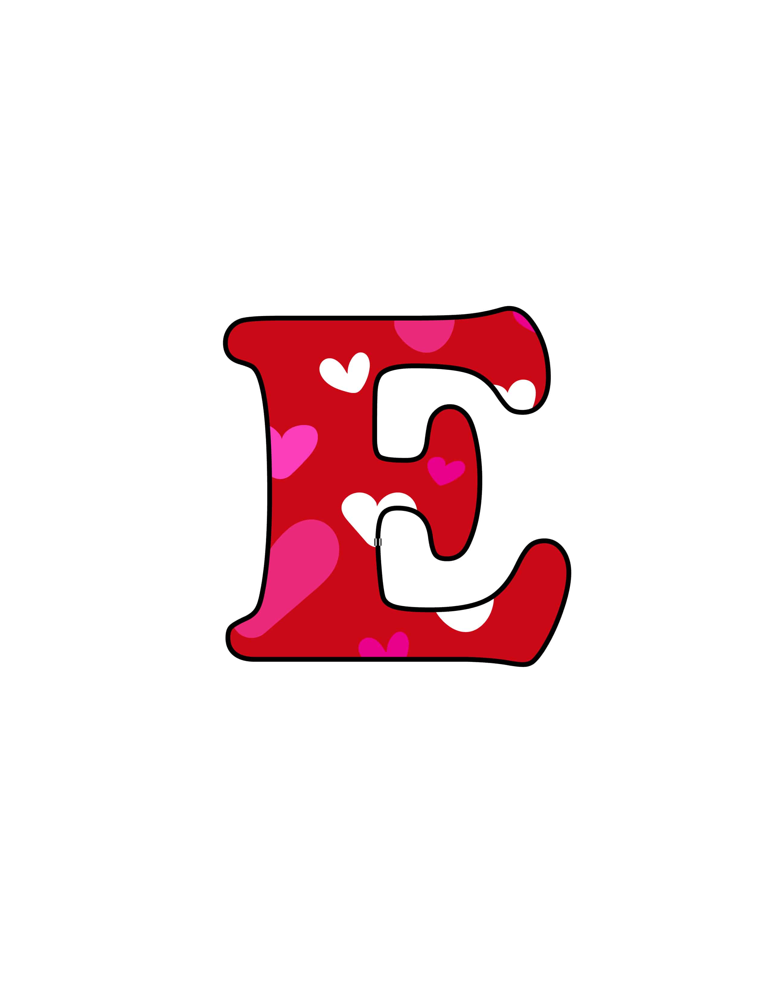 Free Printable Colorful Bubble Letters Valentine Bubble Letter E 