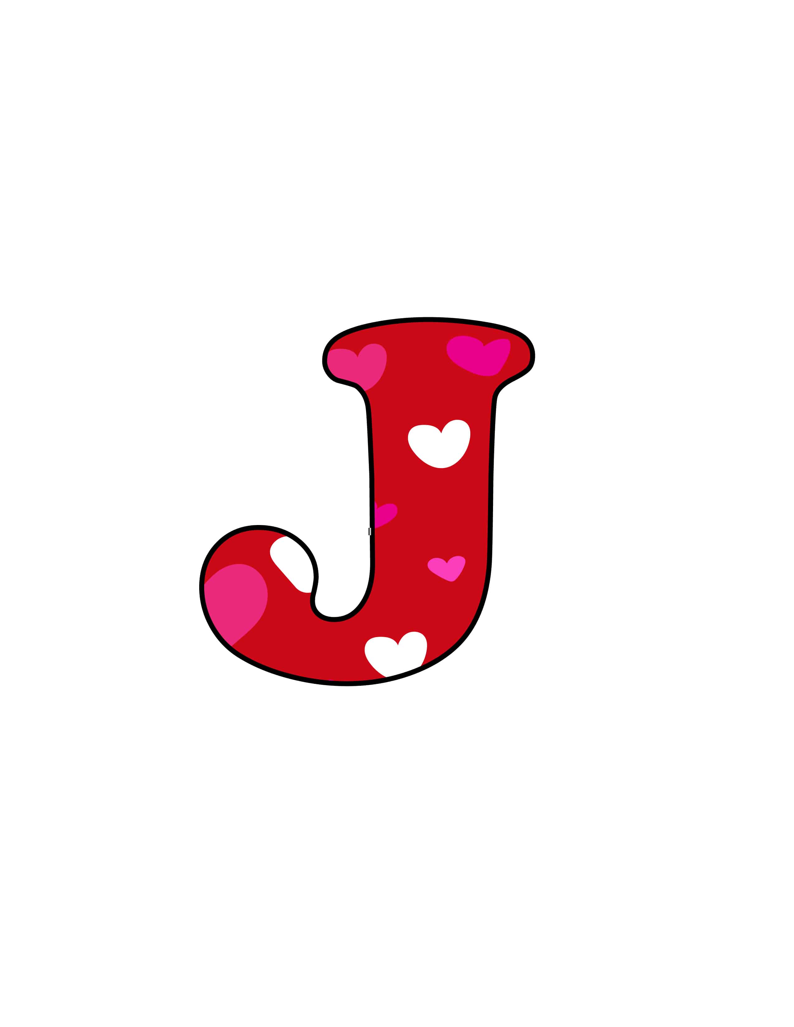 Free Printable Colorful Bubble Letters Valentine Bubble Letter J 