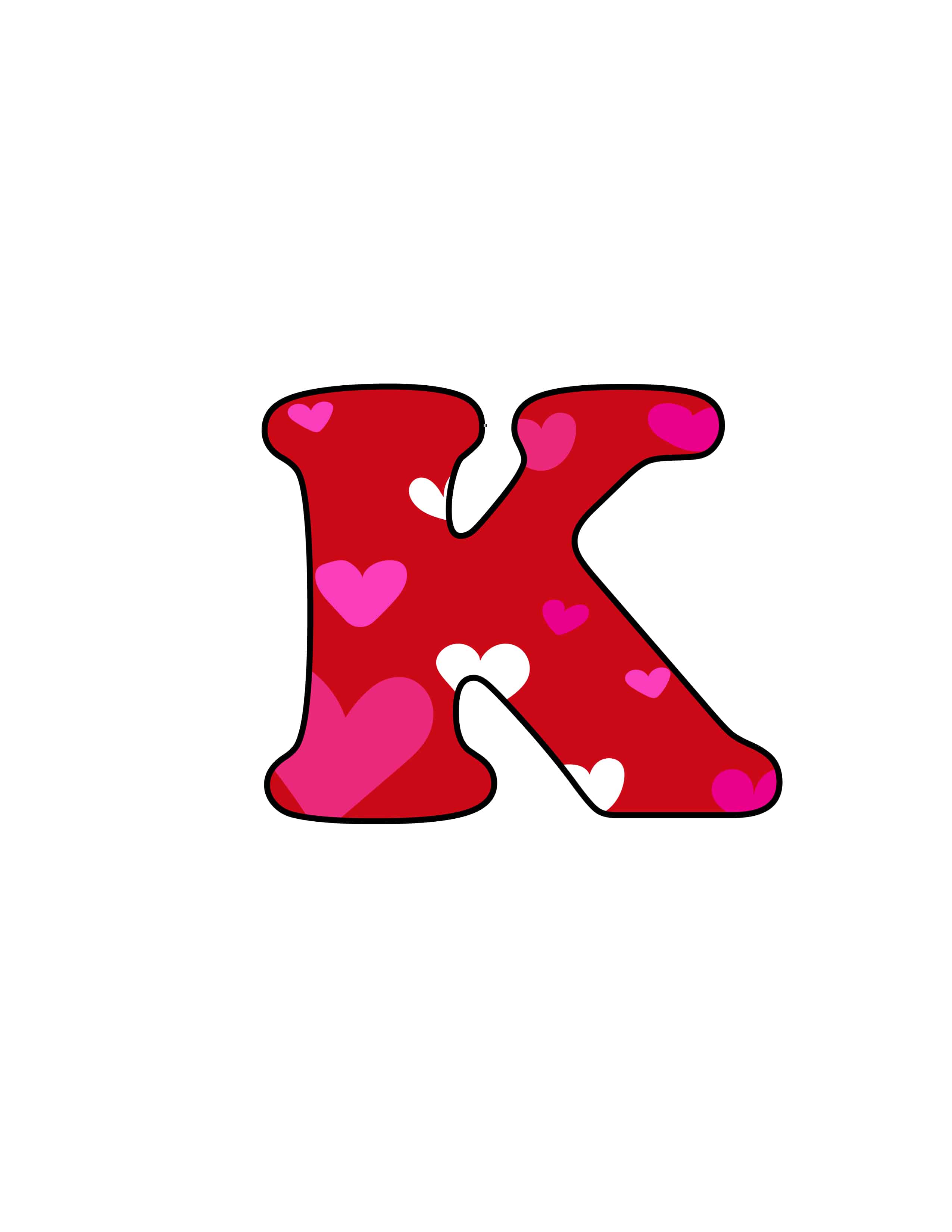 Free Printable Colorful Bubble Letters Valentine Bubble Letter K