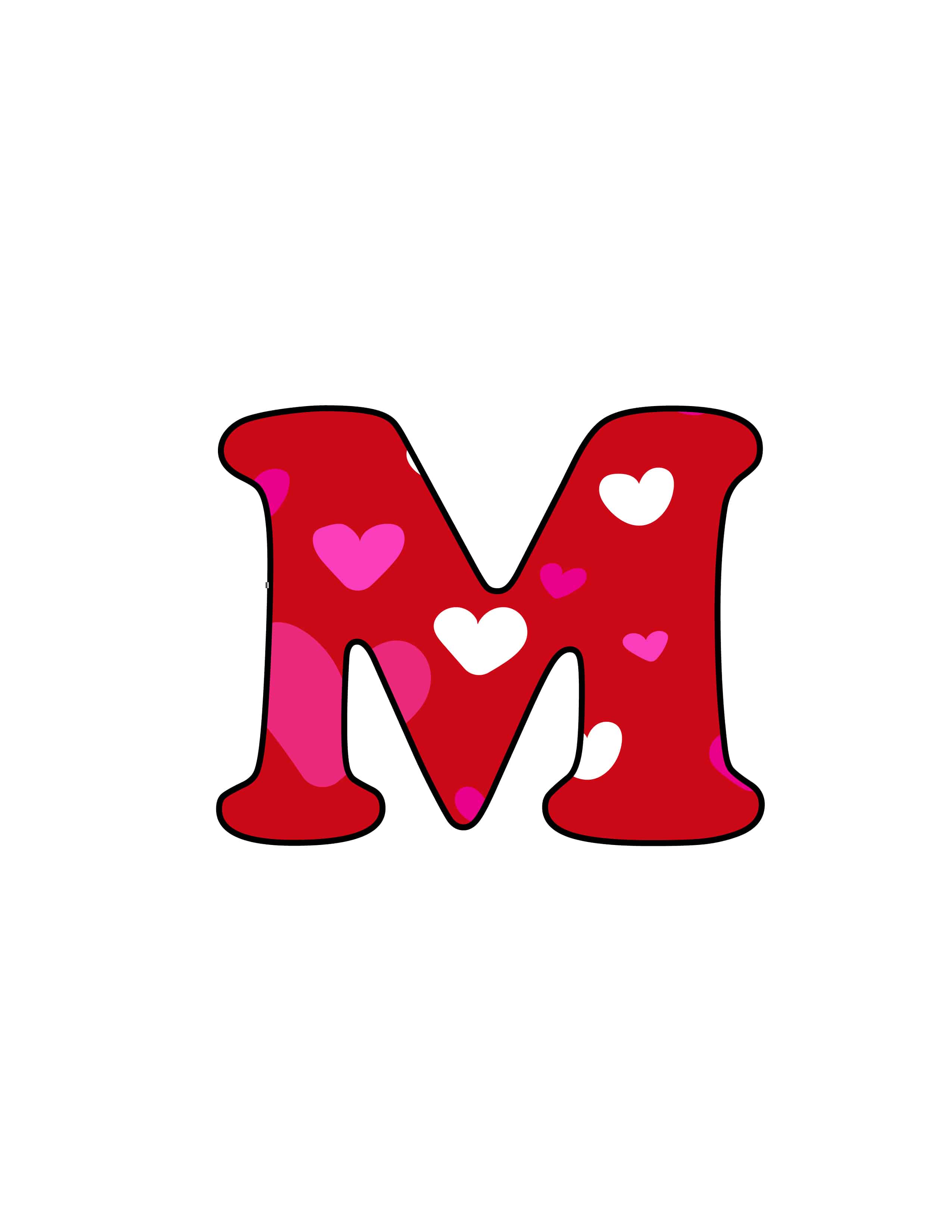Free Printable Colorful Bubble Letters Valentine Bubble Letter M 