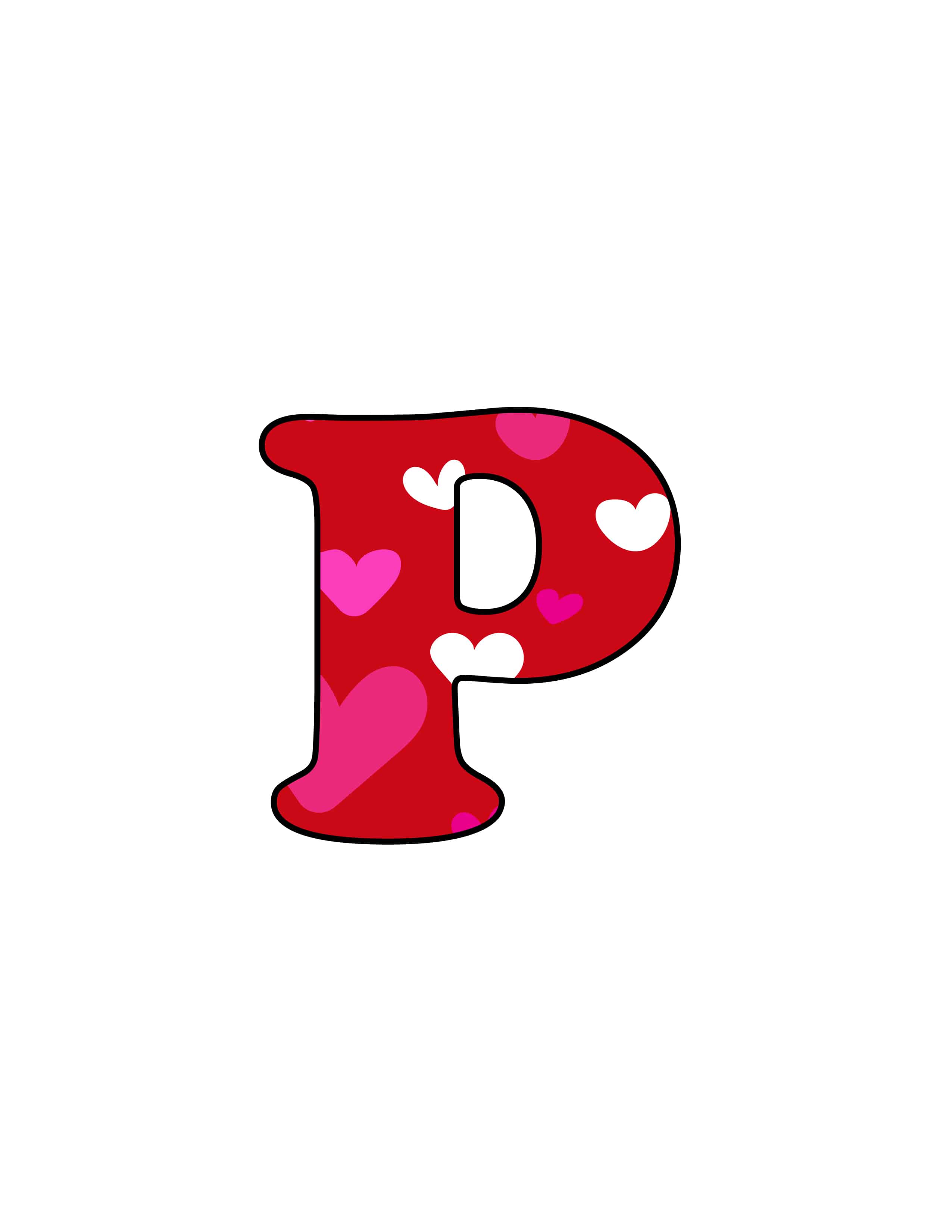 Free Printable Colorful Bubble Letters Valentine Bubble Letter P 