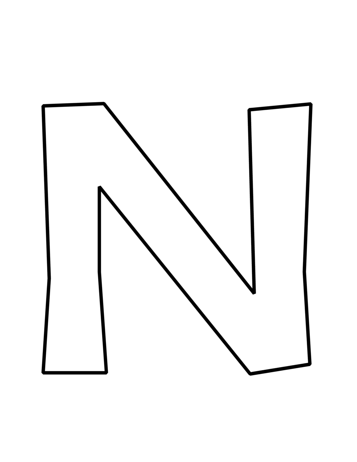 Printable Bubble Letters: Fancy Bubble Letter N