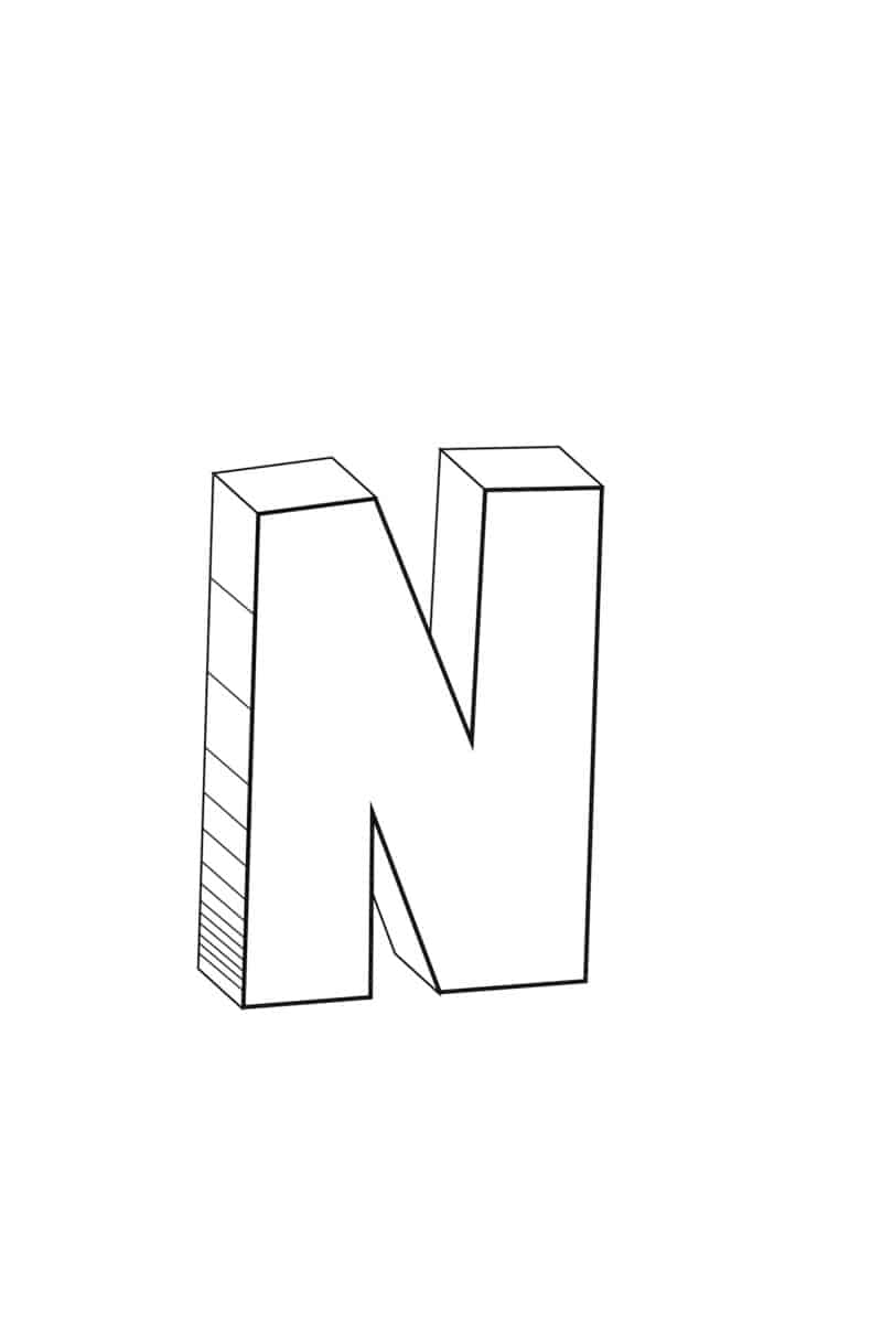 Free Printable Bubble Letter N