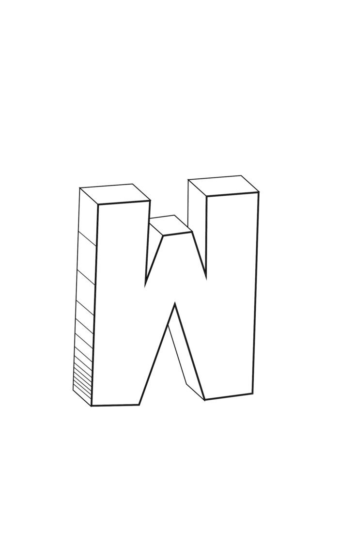 Printable Bubble Letter W - Freebie Finding Mom