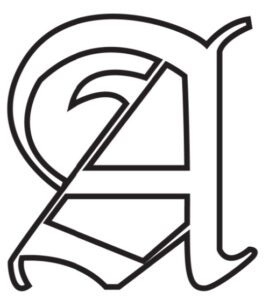 Free Printable Alphabet Letters: Gothic Calligraphy Capital A