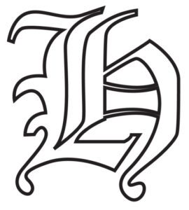 Free Printable Alphabet Letters: Gothic Calligraphy Capital H