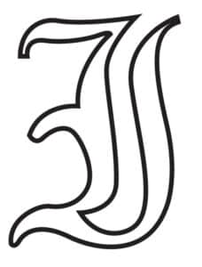 Free Printable Alphabet Letters: Gothic Calligraphy Capital I