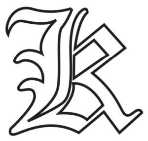 Free Printable Alphabet Letters: Gothic Calligraphy Capital K