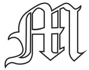 Free Printable Alphabet Letters: Gothic Calligraphy Capital M