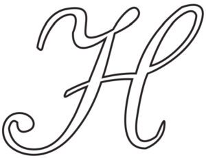 Free Printable Alphabet Letters: Calligraphy Uppercase H