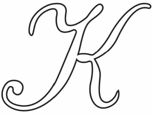 Free Printable Alphabet Letters: Calligraphy Uppercase K