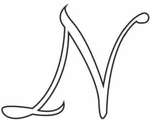 Free Printable Alphabet Letters: Calligraphy Uppercase N